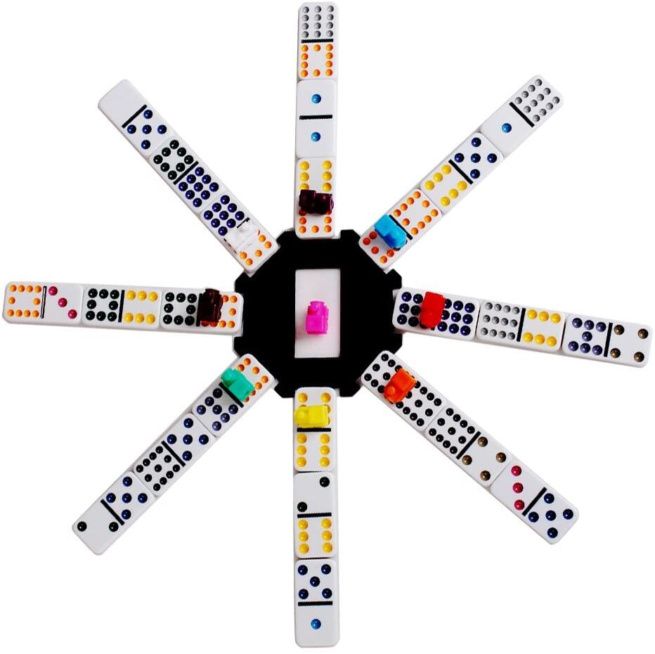 Mexican Train Dominoes Game,91 Pieces Double 12 Color Dominoes Set UK ...