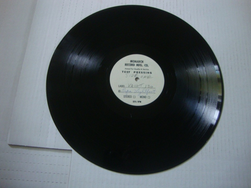 ONLY KNOWN MONARCH TEST PRESSING- PAPA GEORGE LIGHTFOOT-VAULT LP ...