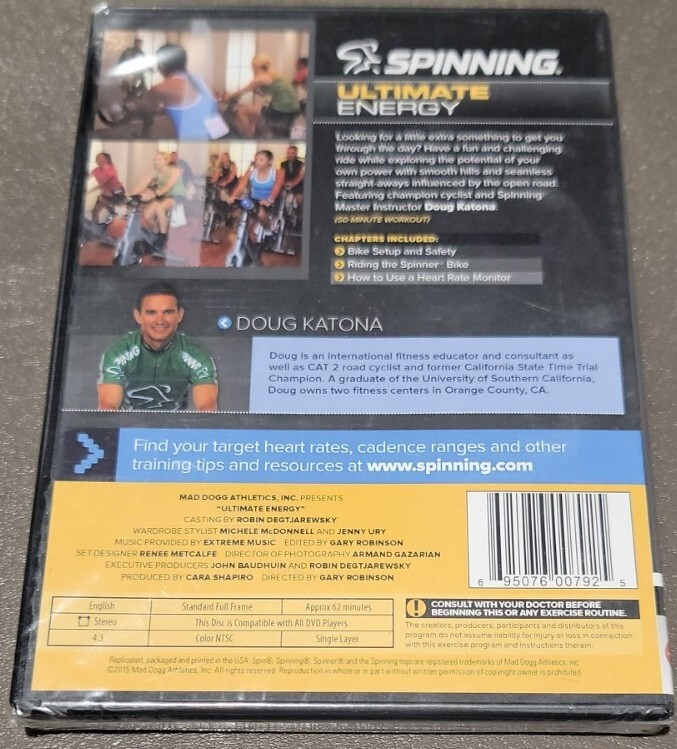 Spinning- Ultimate Energy (DVD, 2011) Exercise Health Fitness Workout ...