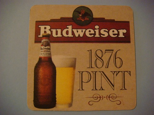 Bière dessous de Verre : Anheuser-Busch Budweiser ~1876 Bouteille Label ...