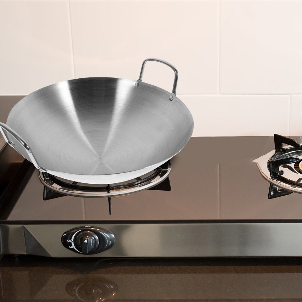 woks& stir- fry pans stainless steel wok Round Bottom Wok 10 Inch Wok ...