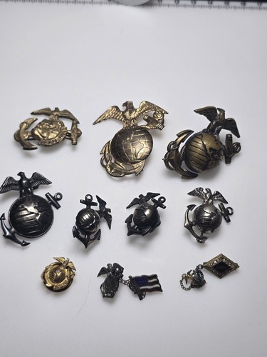 Original WWII USMC EGA Collar Insignia Devil Dog Rare Lot Grouping ...