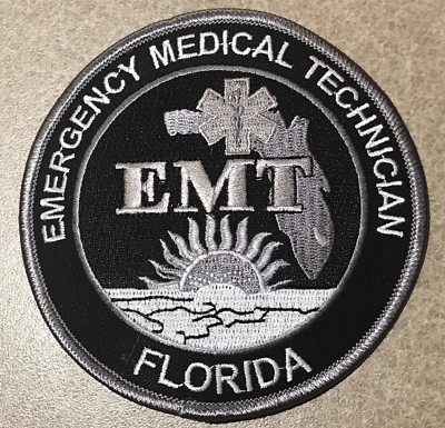 Florida EMT (Emergency Medical Tech) Patch- Subdued Black 4" - FREE ...