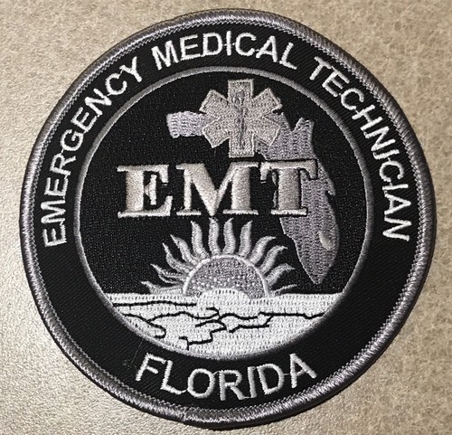 Florida EMT (Emergency Medical Tech) Patch- Subdued Black 4" -FREE ...