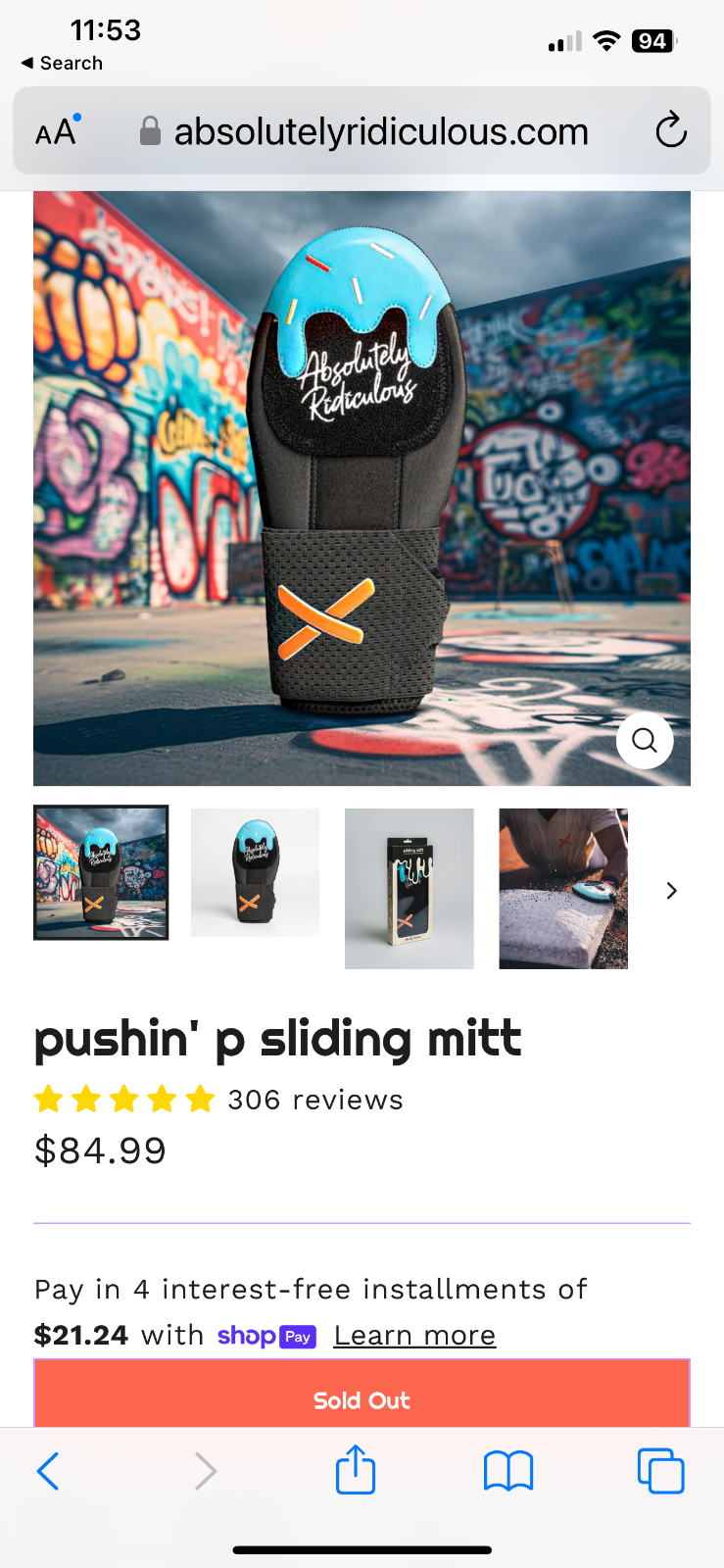 Absolutely Ridiculous Pushin’ P Sliding Mitt Sold out | eBay