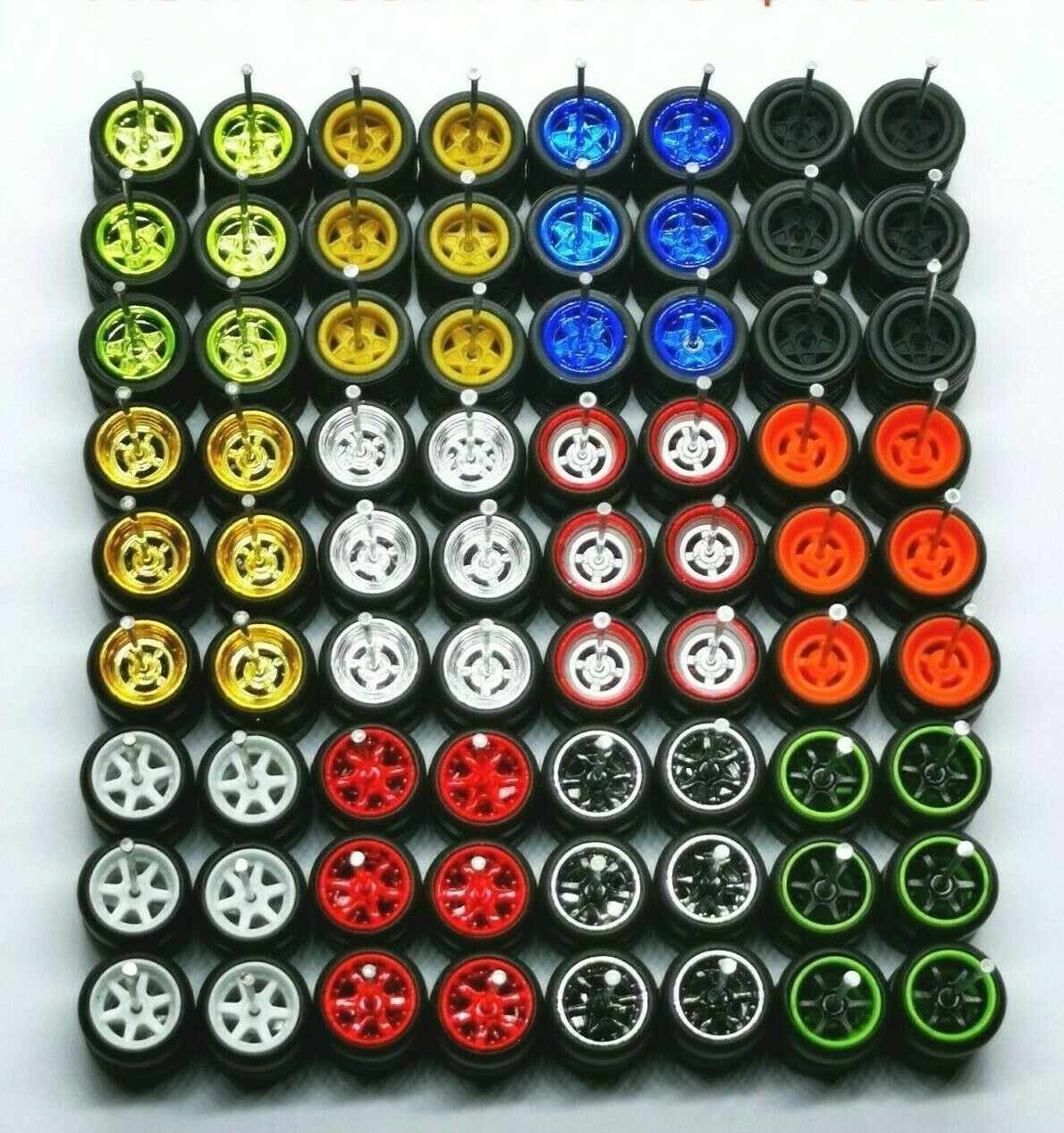 Hot Wheels 6 Spoke +4 Spoke + STAR Rubber Tire 36 set 1:64 Size 10 MM ...