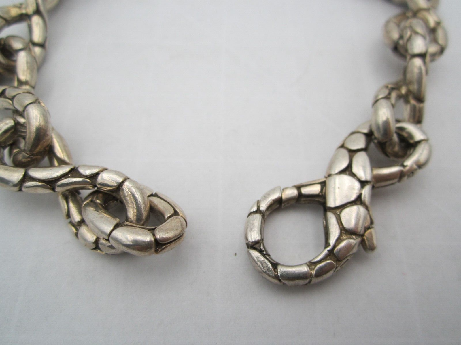 AUTHENTIC John Hardy Kali Pebble BRACELET Sterling Silver INFINITY LINK ...