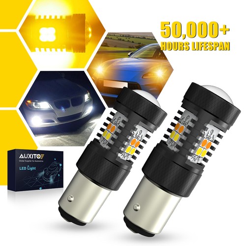 CANBUS 1157 2057 Switchback White/Amber LED Turn Signal Light Bulbs ...