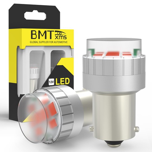 2x Red LED Tail Rear Stop Turn Brake Light Bulbs Lamp BA15S 1156 7506 ...