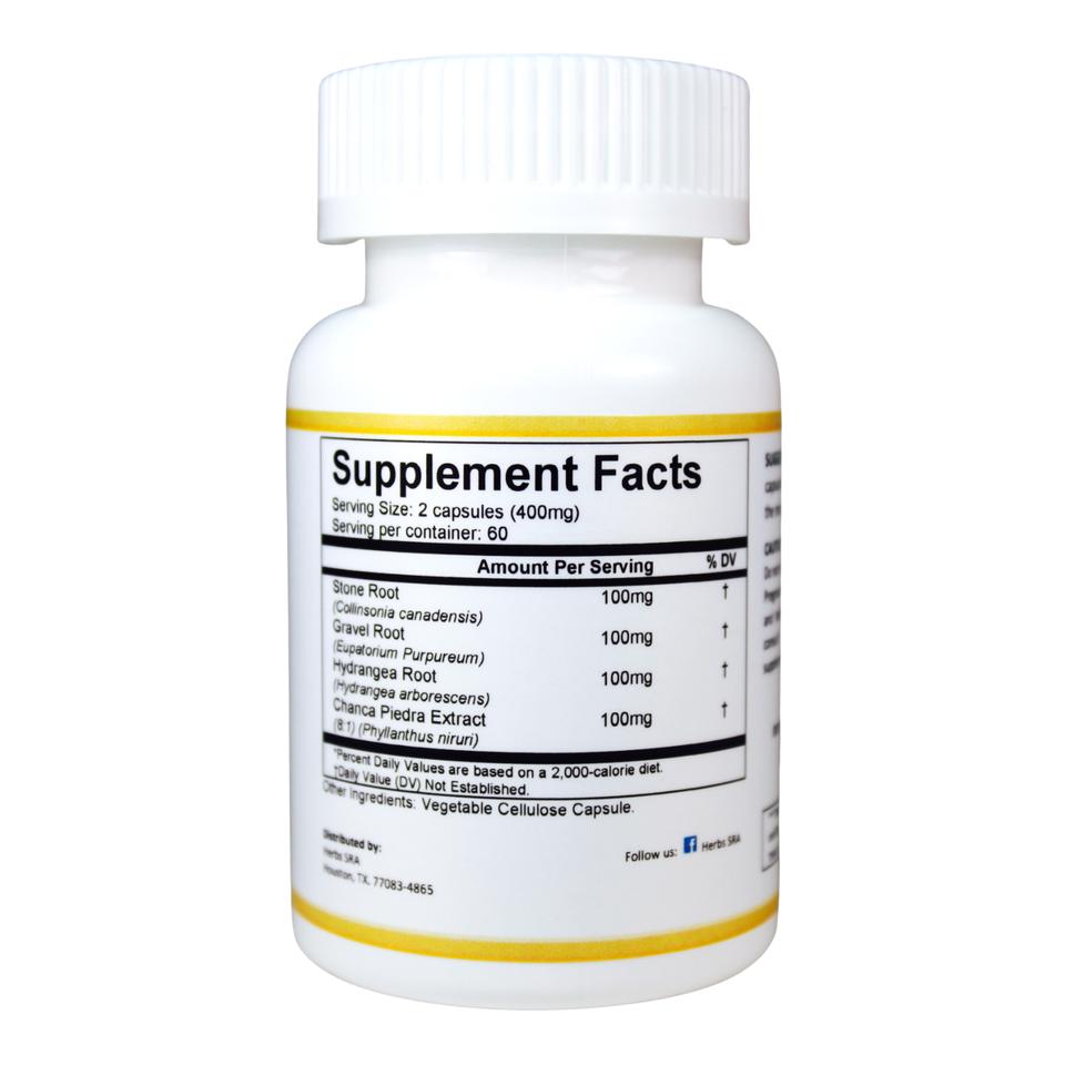 STONE ROOT, GRAVEL ROOT, HYDRANGEA ROOT, 120 Capsules, Kidney Stone ...