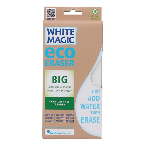White Magic Eco Standard 18x9cm Eraser Sponge Multi-Purpose Dirt/Bath ...