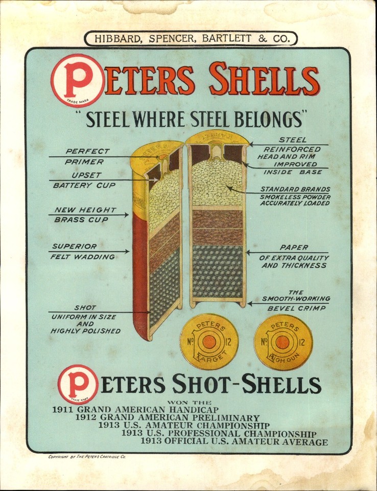 1915 PAPER AD COLOR Peters Vintage Target Referee League Ideal Box ...