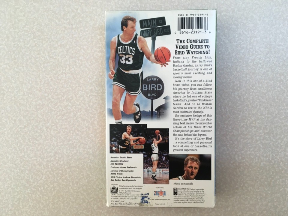 1991 Larry Bird Celtics vhs tape Larry Bird: A Basketball Legend, Fox ...