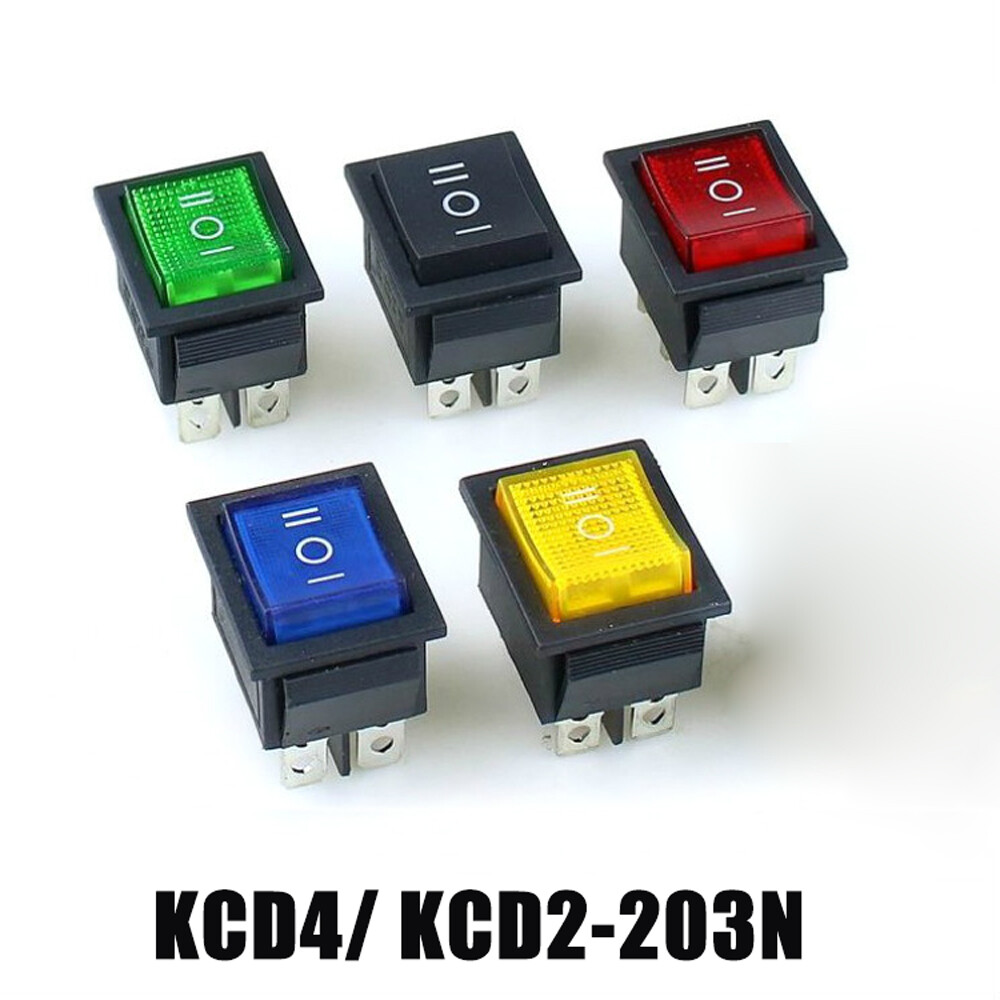 KCD4/ KCD2-203N Rectangular Latching Rocker Switch 3 Position 6 Pins ...
