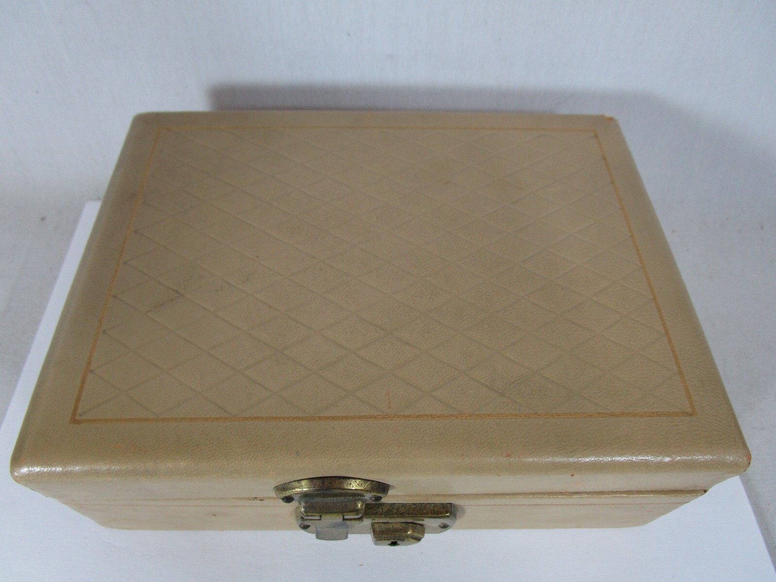 Vintage Small Beige Jewelry Box Leather | eBay