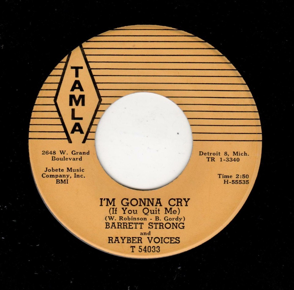MOTOWN-BARRETT STRONG/RAYBER SINGERS-WHIRL WIND/I'M GONNA CRY-TAMLA ...