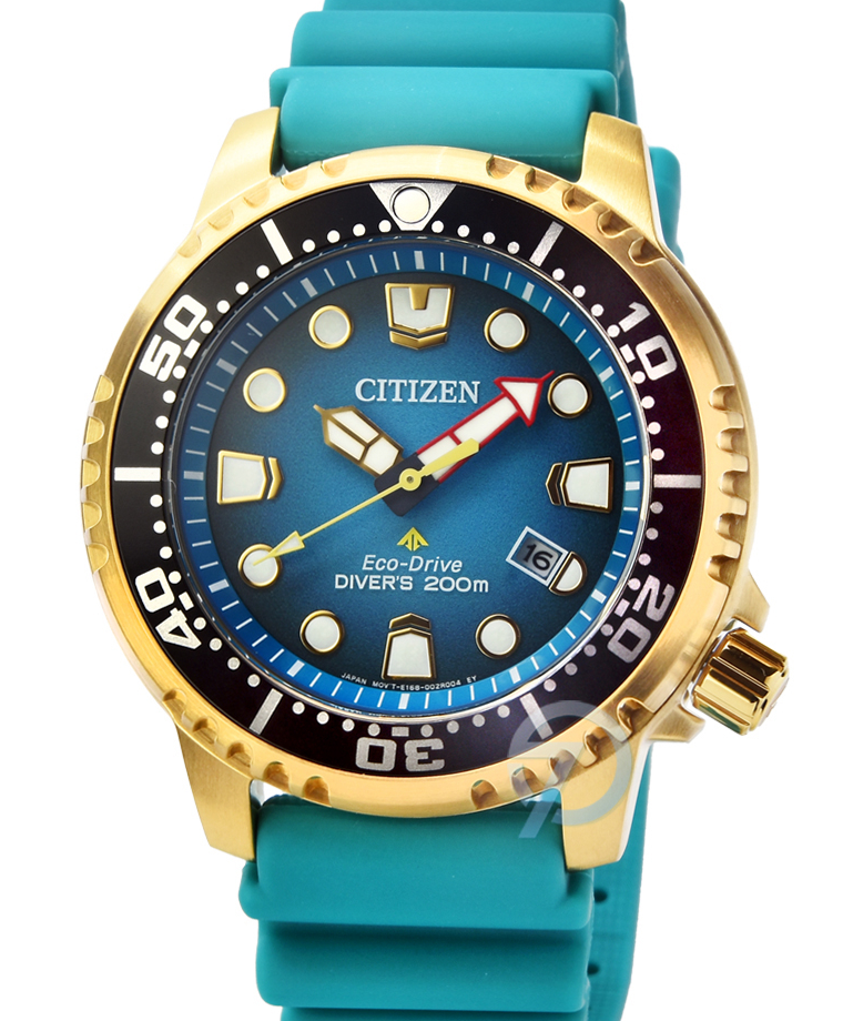Citizen Eco-Drive Promaster Diver Men's Watch Gold Tone Blue Dial ...