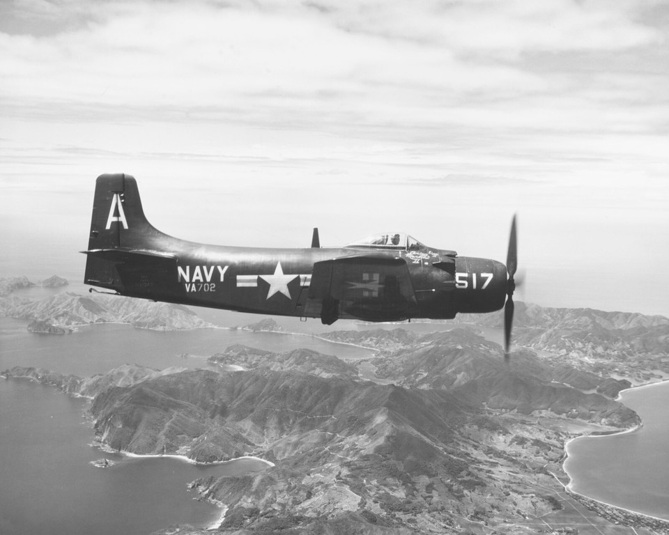 AD-2 Skyraider Attack Aircraft USS Boxer CV-21 Korean War Photo 8X10 ...