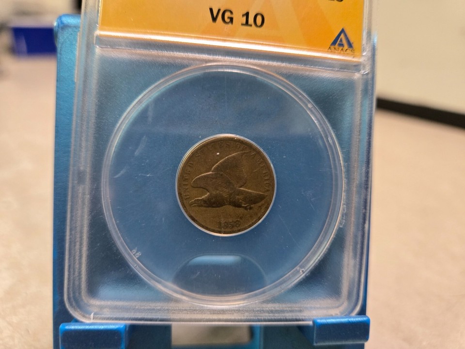 1858 1C Penny Small Letters Low Leaves ANACS VG10 | eBay
