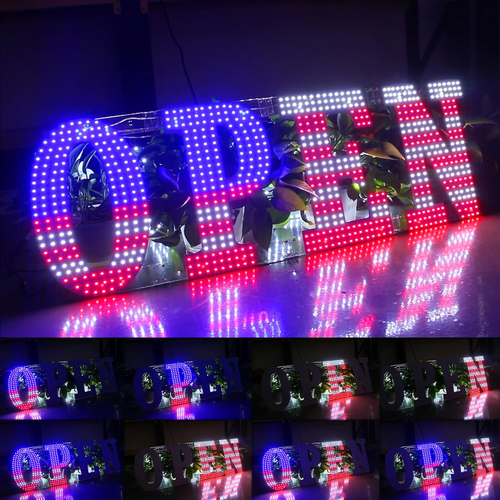 Flashing LED Open Signs for Business, 30"X10" Large Open LED Sign with ...