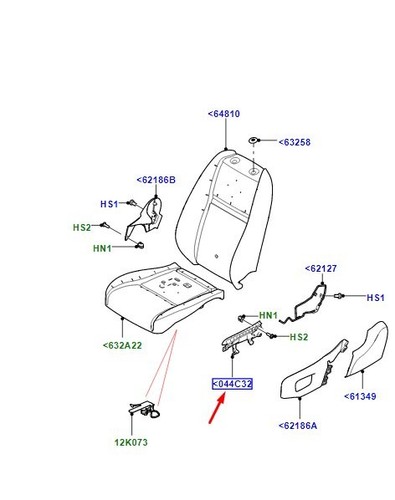 LR Range Rover Evoque L551 Velleur du siège droit avant LR149969 ...
