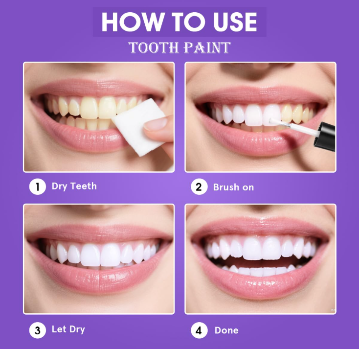 White Tooth Paint, Instant Bright Teeth Paint WHITE TOOTH PAINT - USA ...