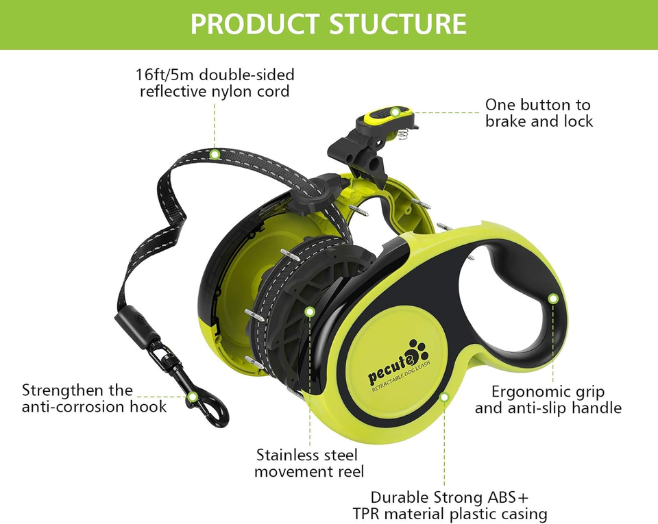 Guinzaglio Retrattile per Cani,Guinzaglio per Cani Allungabile 5M,Il ...