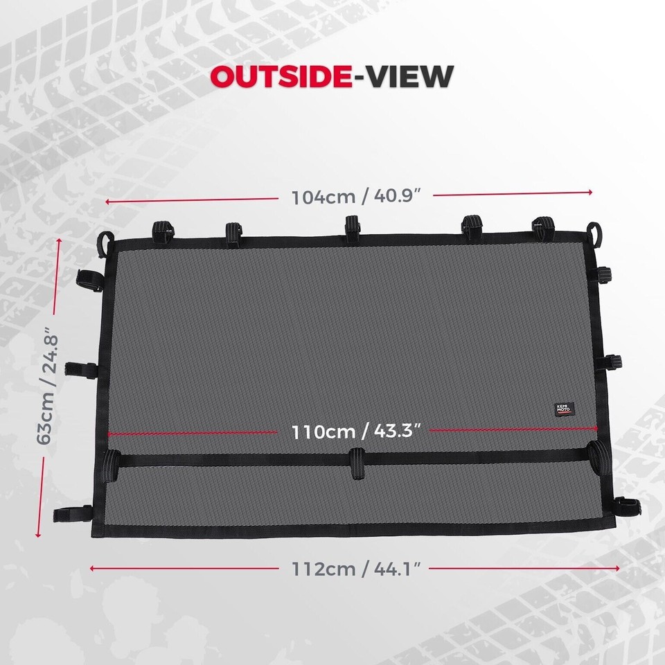 5PC Rear Window+Upper Door Nets for Polaris RZR XP 1000 4 Door Mesh ...