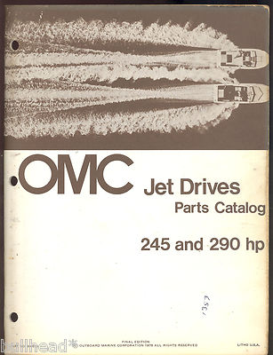 1975 OMC JET DRIVE PARTS MANUAL 245 & 290 HP / 980923 | eBay