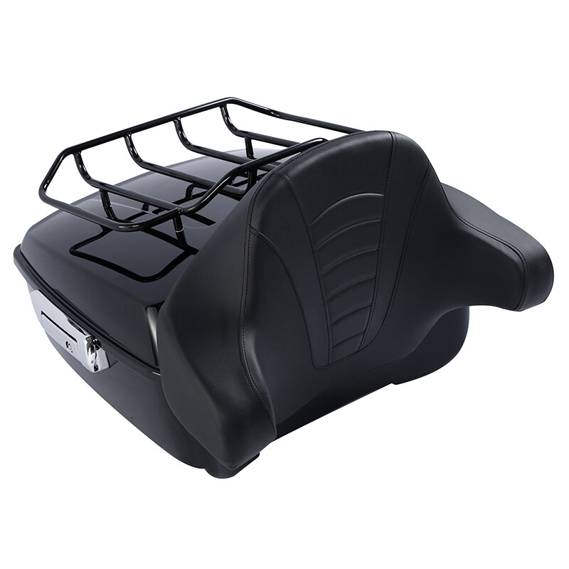 King Trunk Luggage Rack Wrap-Around Backrest Pad Fit For Harley Touring ...