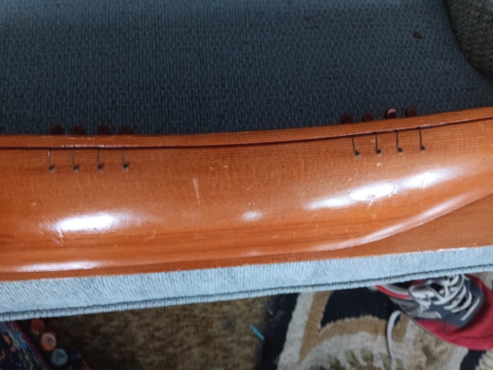 Vintage Wooden Half Hull Ship 25" long Clipper "CANADIENNE" Signed by ...