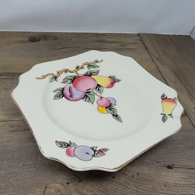 Crown Devon Ware Fieldings Ceramic Cake Plate Vintage & Rare Fruit ...