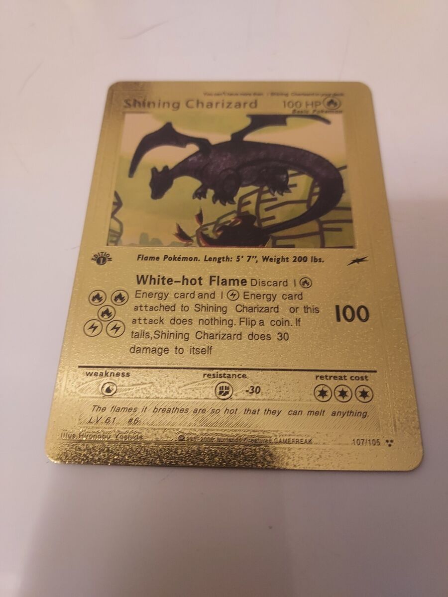 Pokemon card 1st Edition Shining Charizard Gold for Display Pokemon card 1st Edition Shining Charizard Gold for Display