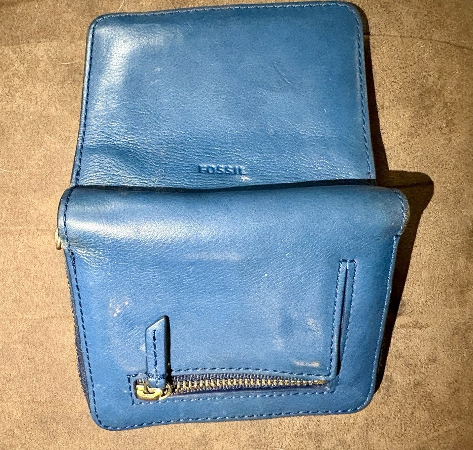 Fossil Wallet ID, CC, Zip Up Coin Pouch | eBay