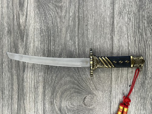Vintage Chinese-Style Decorative Dagger With Ornate Sheath & Red ...