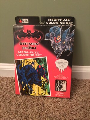 Vintage 1997 Craft House DC Comics Batman & Robin Mega-Fuzz Coloring ...