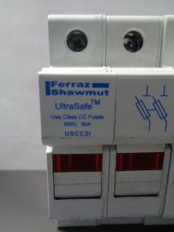 Nice Lot Ferraz 2 pole Ultrasafe USCC2I 600V 30A Class CC Indicator ...