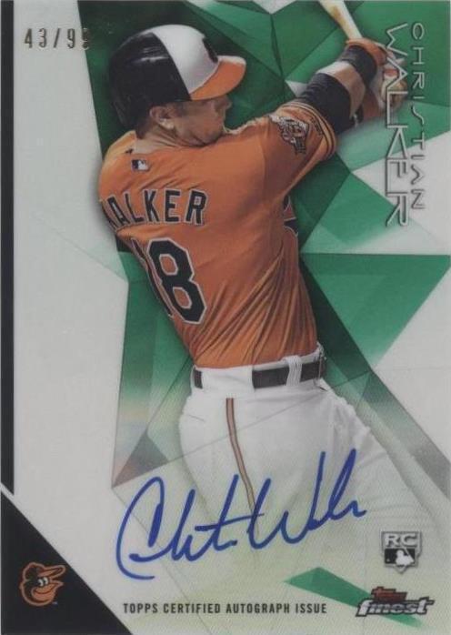 2015 Topps Finest - Autographs Christian Walker #FA-CW Green Refractor ...