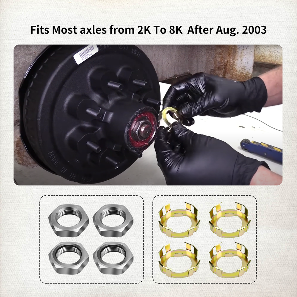 Trailer Wheel Spindle Nut Retainer Jam Nut 2 to 8K fit for Dexter 6-190 ...