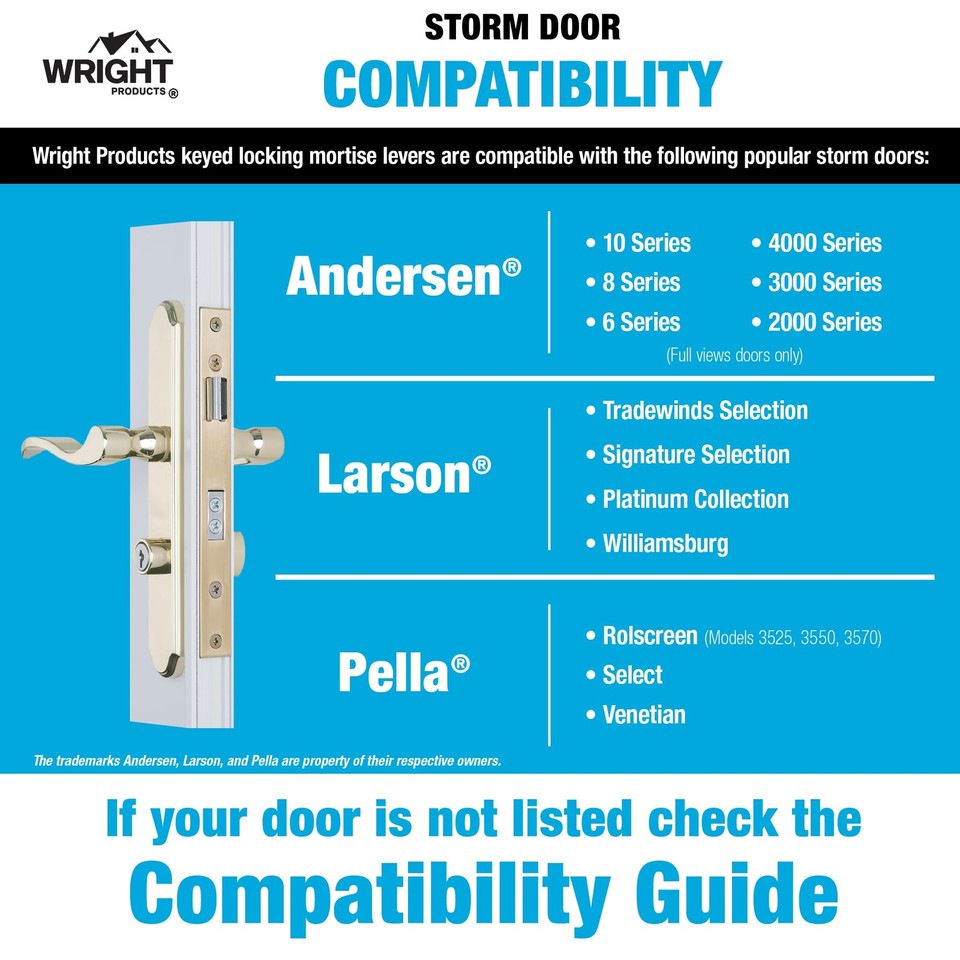 Serenade Mortise Keyed Lever Mount Latch with Deadbolt for Screen and Storm Door | eBay