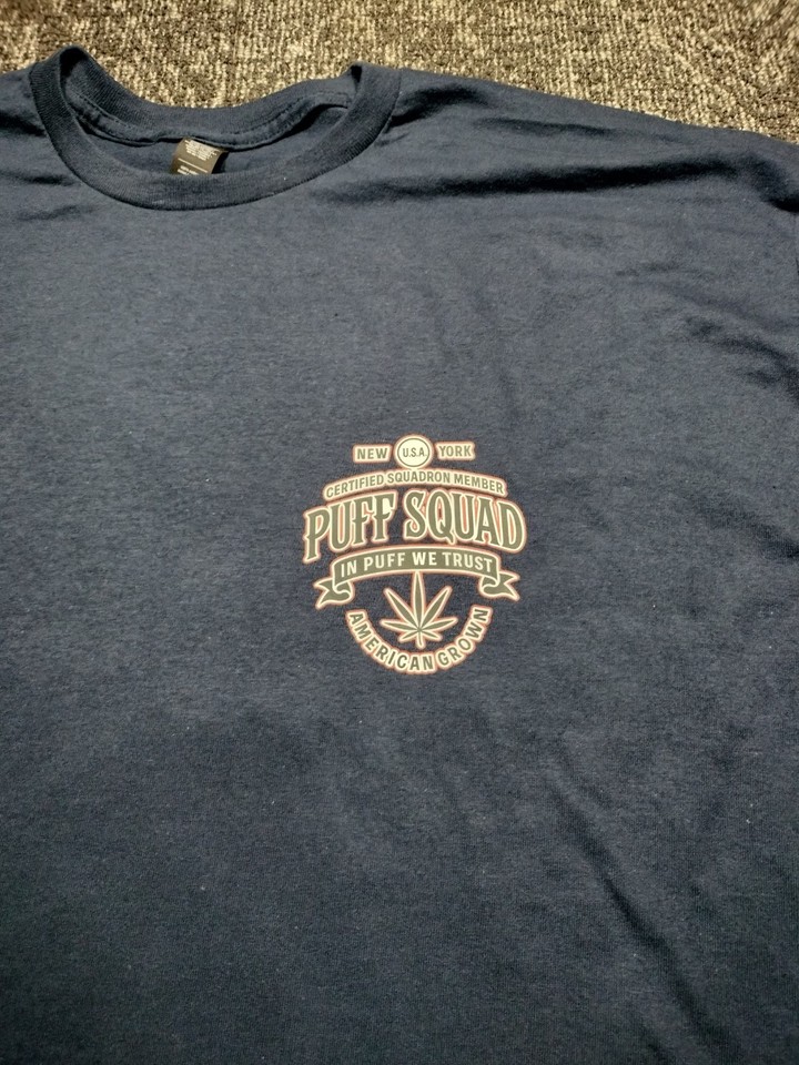 Puff Squad Squadron 100% cotton Navy Blue color T-shirt size 2X - XXL ...