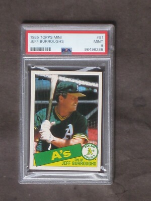 1985 TOPPS MINI JEFF BURROUGHS # 91 A'S PSA 9 MINT RARE | eBay