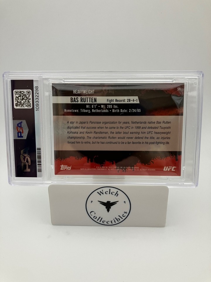 2009 Topps UFC Round 2 #51 Bas Rutten : Gold : Rookie Card : PSA 7 | eBay