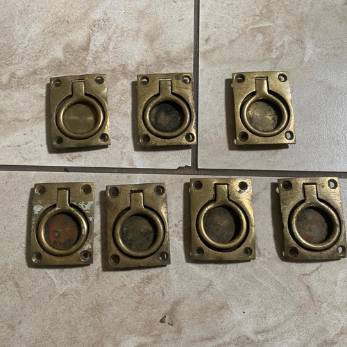 GMC Motorhome OEM recessed brass handle for bed locker Lot Of 7 Vintage ...