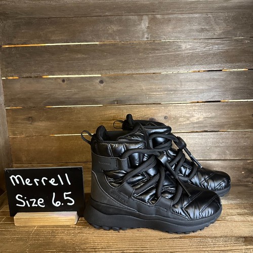 New NWOB Womens Merrell Cloud Puff Black Waterproof Winter Snow Boots ...