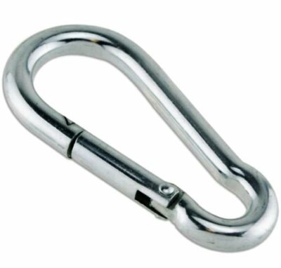 Large 10mm x 100mm Snap Hook Spring Carabina Steel Clip Carabiner ...
