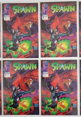 SPAWN #1 Warehouse Find of (4) Image Comics Lot HI GRADE Avg NM+ 9.6 | eBay