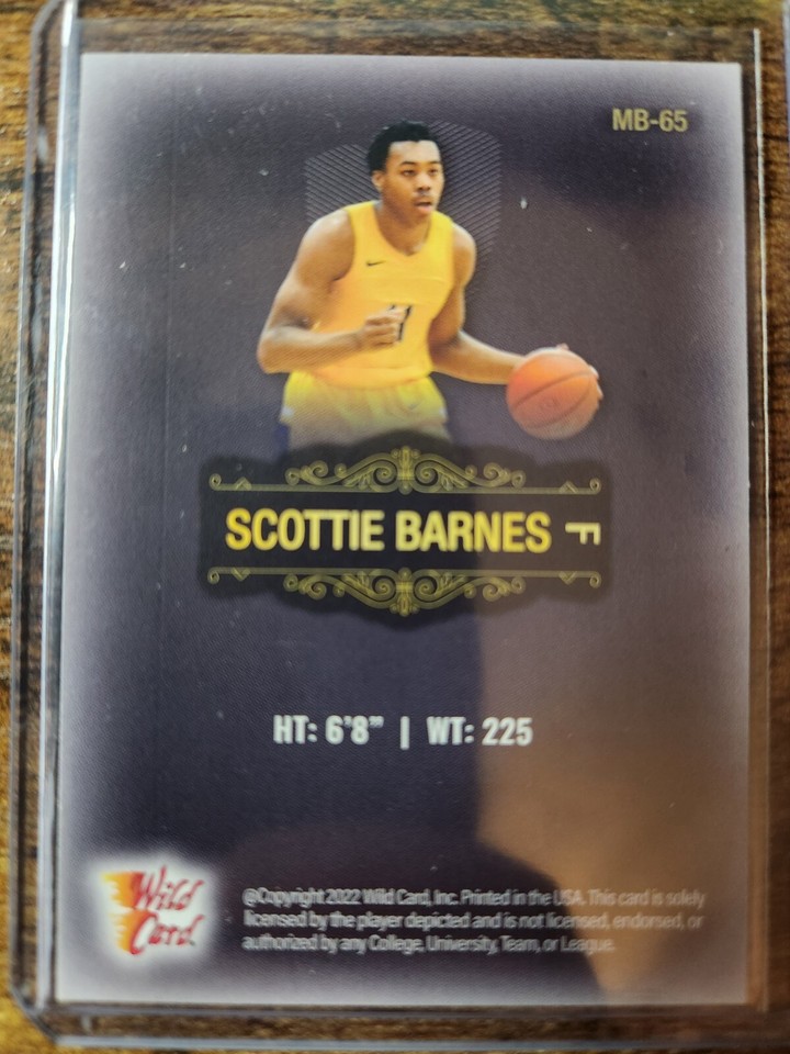 2022 Wild Card Matte Scottie Barnes Rookie RC #MB-65 Toronto Raptors | eBay