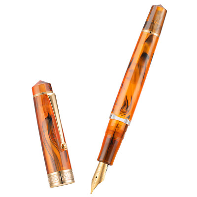 Asvine P20 Piston Fountain Pen EF/F/M Nib, Amber Resin Writing Office ...