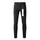New Purple Brand men's fashion splash-ink Slim fit jeans Black | eBay